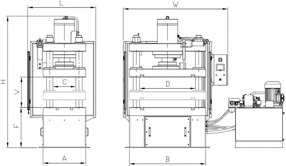 300 ton 4-Column Press | PPFC-300 | Profi Press | RHTC
